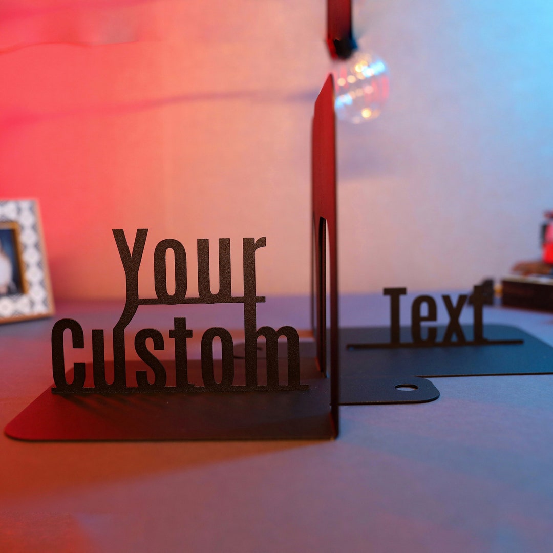 Bookends Your Custom Text Bookshelf Decoration Home Library ...
