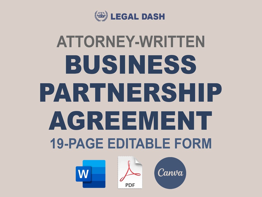 Attorney-written Business Partnership Agreement Template (editable ...