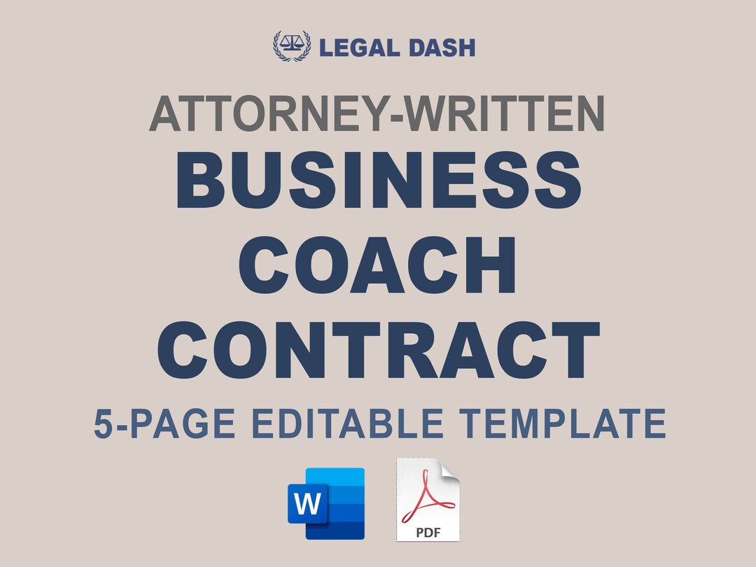 Business Coach Contract Template | Attorney-written Editable Instant ...
