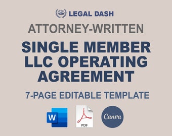 Georgia Operating Agreement template LLC instant Download single Member ...