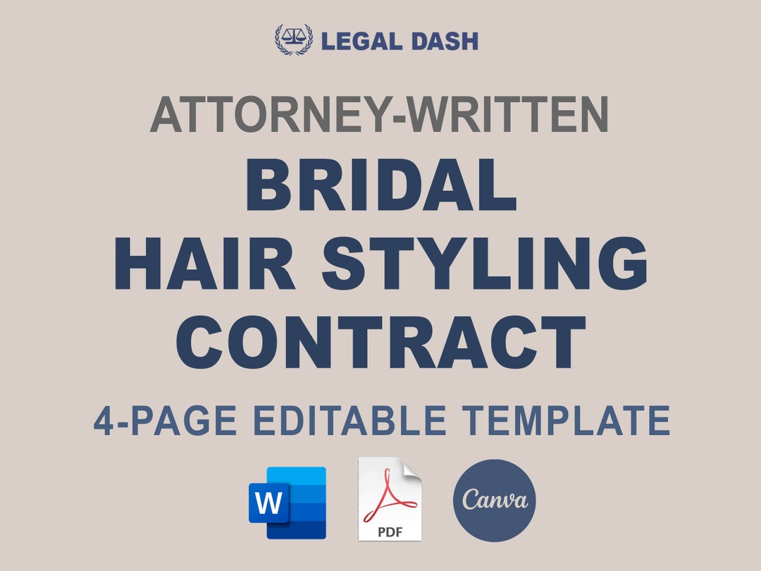 Bridal Hair Contract Template | Attorney-written Editable Download ...