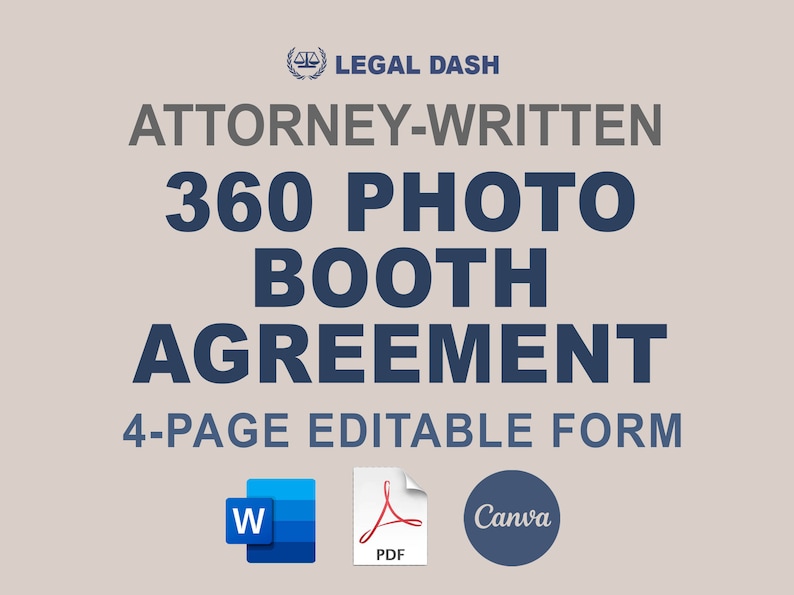 360 Photo Booth Contract Template | Attorney-written Editable Instant ...