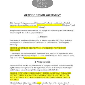 Graphic Design Contract Template: Attorney-written Agreement (PDF ...