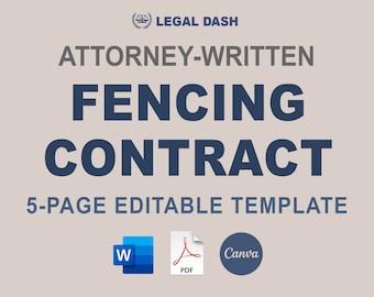 Simple Fencing Contract, Fencing Contract Template, Fencing and Gates ...