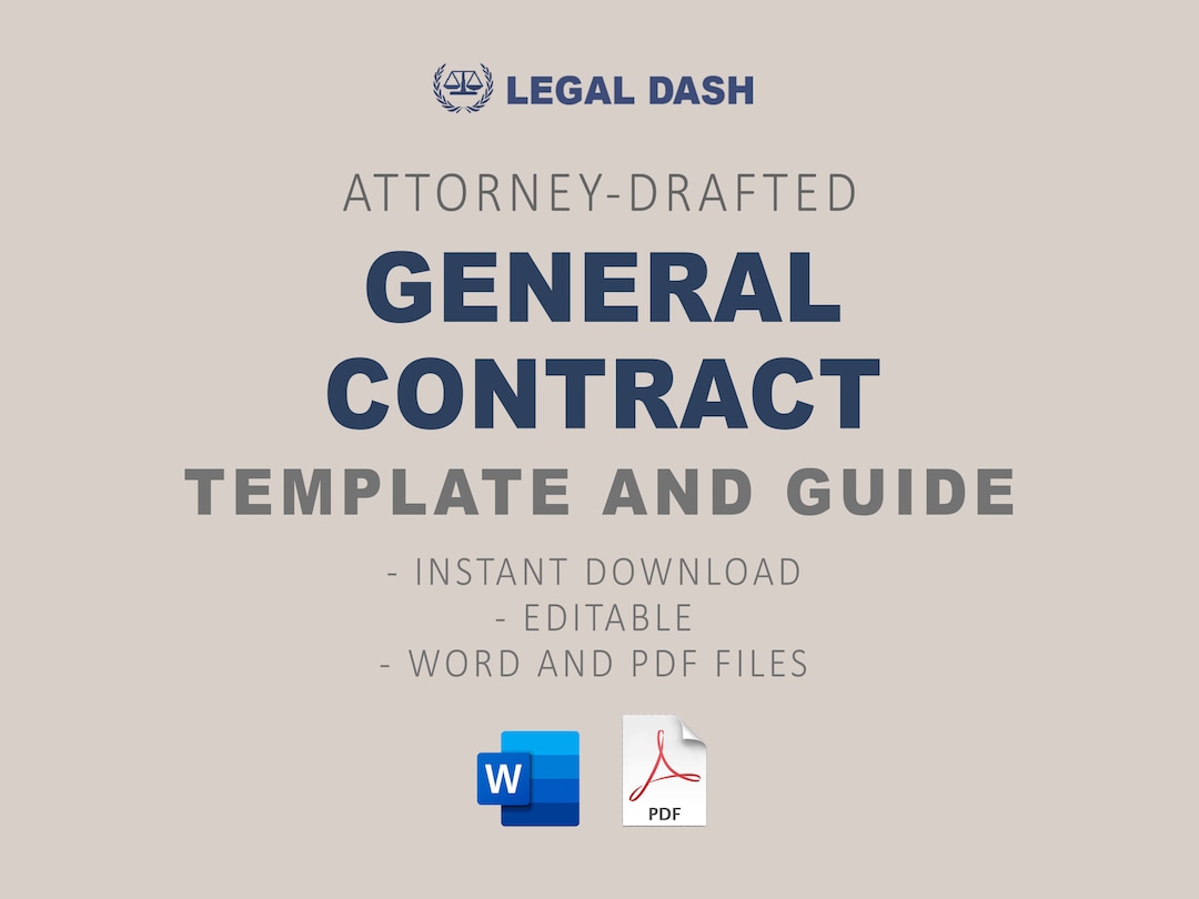 General Contract Form Editable Instant Downloads PDF and Microsoft Word ...