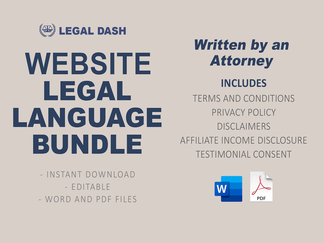 Attorney-written Website Legal Template Bundle (editable Digital ...