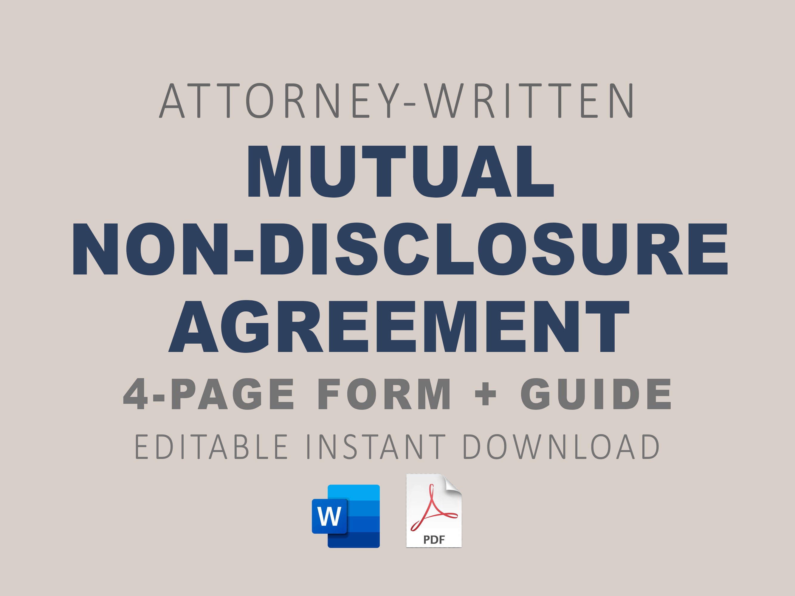 Mutual Non-disclosure Agreement Template Editable Instant - Etsy