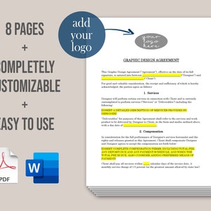 Graphic Design Contract Template Attorney-written Editable Instant ...