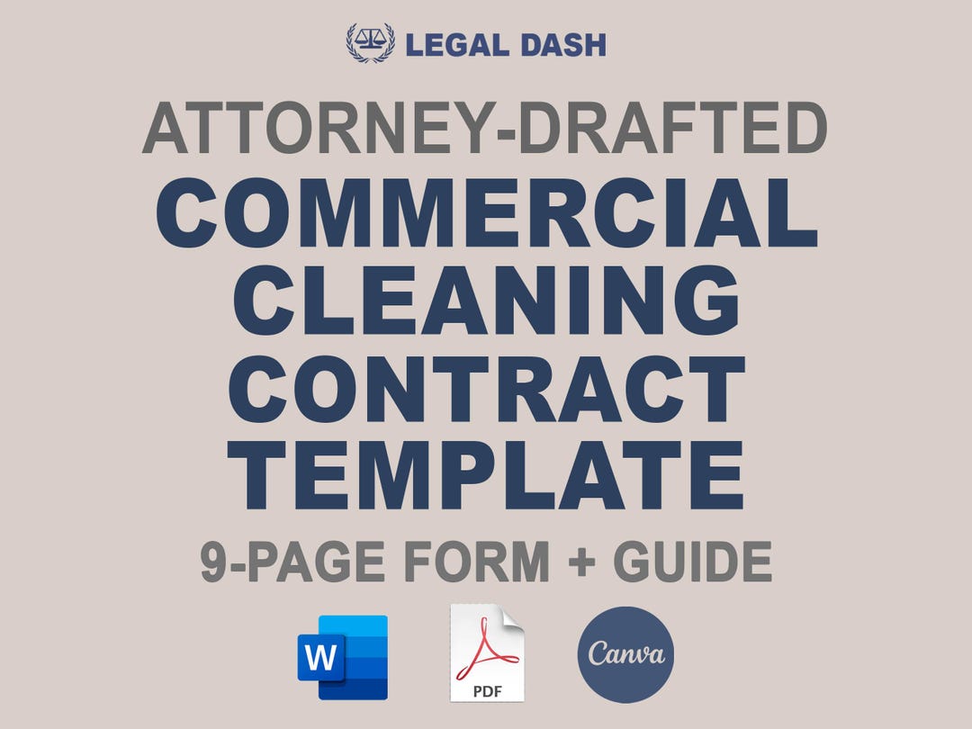 Commercial Cleaning Contract Template: Attorney-drafted, Editable ...