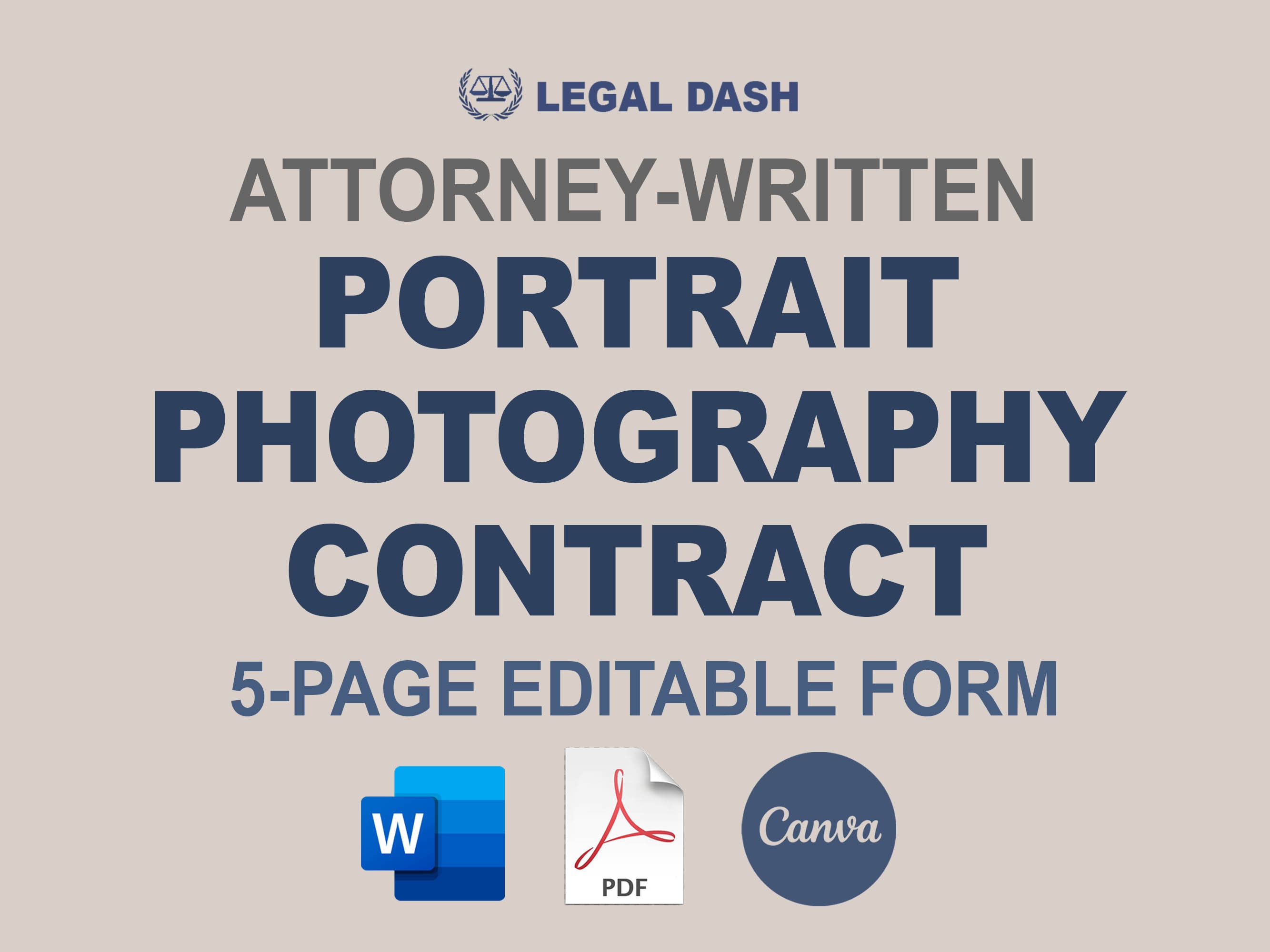 Portrait Photography Contract Template | Attorney-written Editable ...