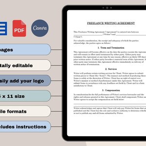 Freelance Writer Agreement Template: Attorney-written Contract (editable Instant Download) - Etsy