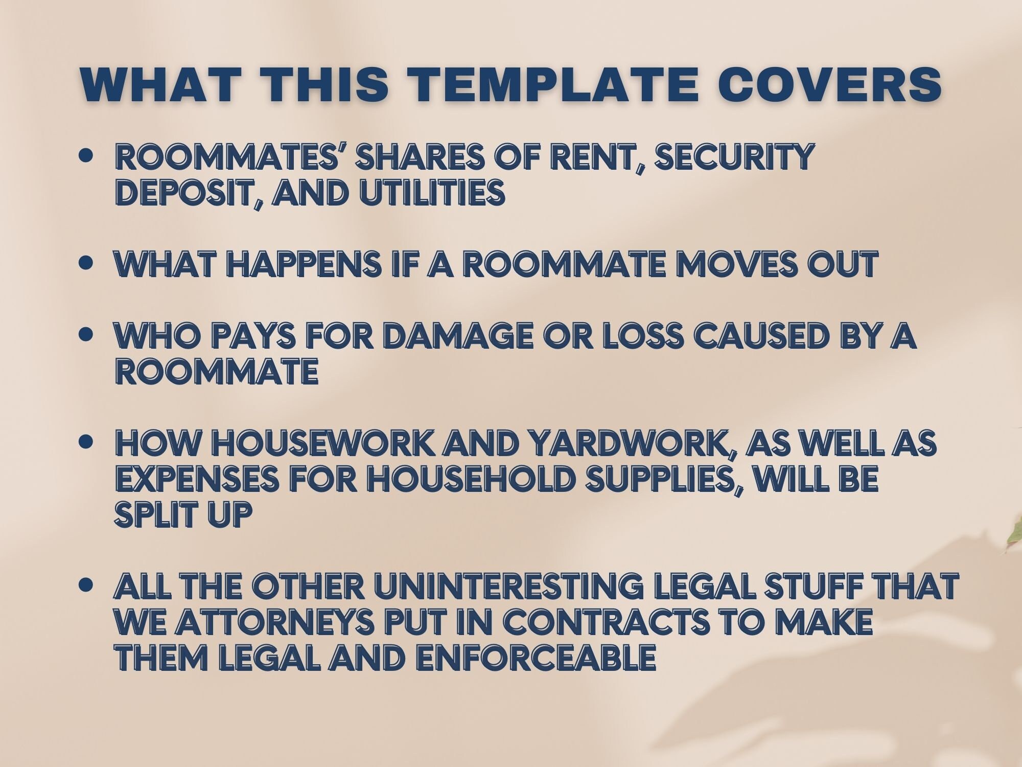 Attorney-written Roommate Agreement Template: Editable Instant Download ...