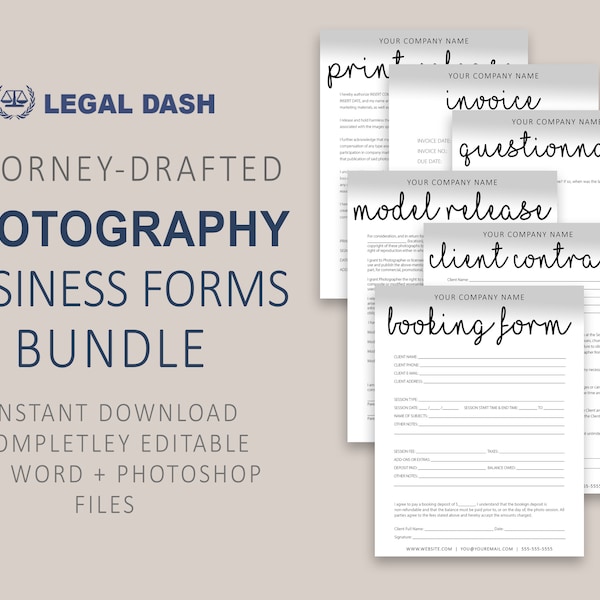 Photography Forms - Etsy