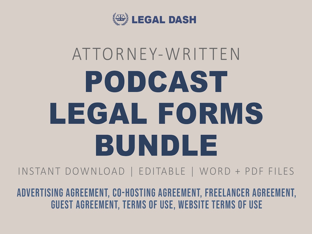 Podcast Forms Bundle | Attorney-written | Editable Instant Downloads ...