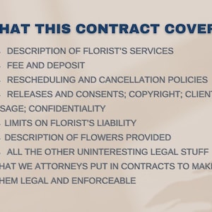 Attorney-written Wedding Florist Contract Template: Editable Form ...