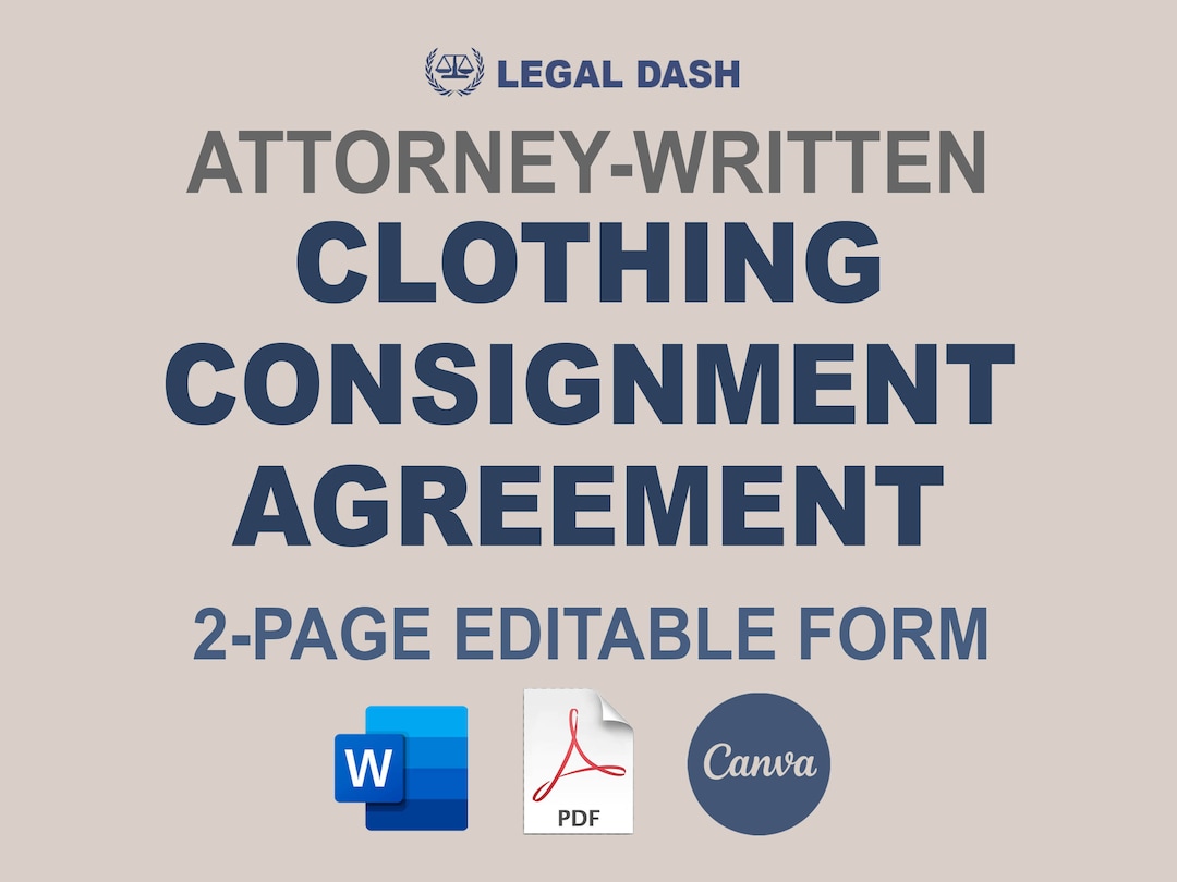 Consignment Shop Agreement Template | Attorney-written Editable Instant ...