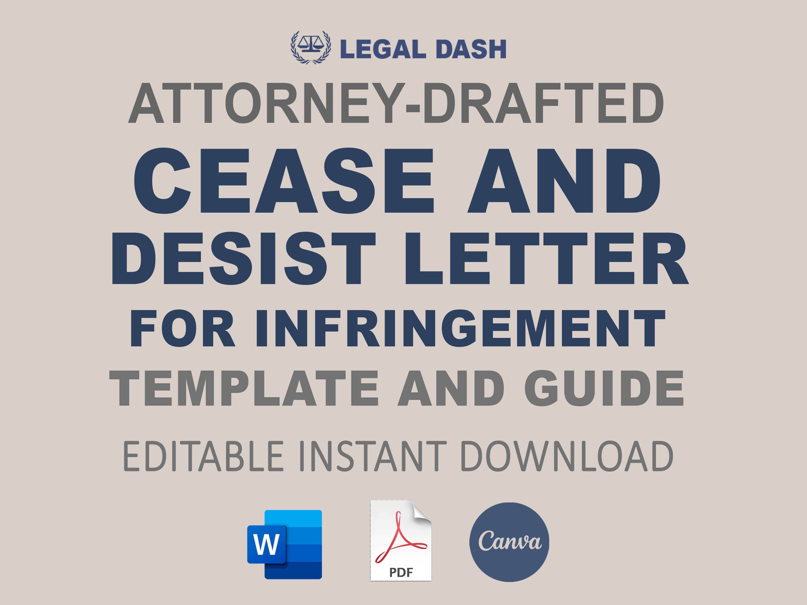 Cease and Desist Letter Template for Infringement | Editable Instant ...