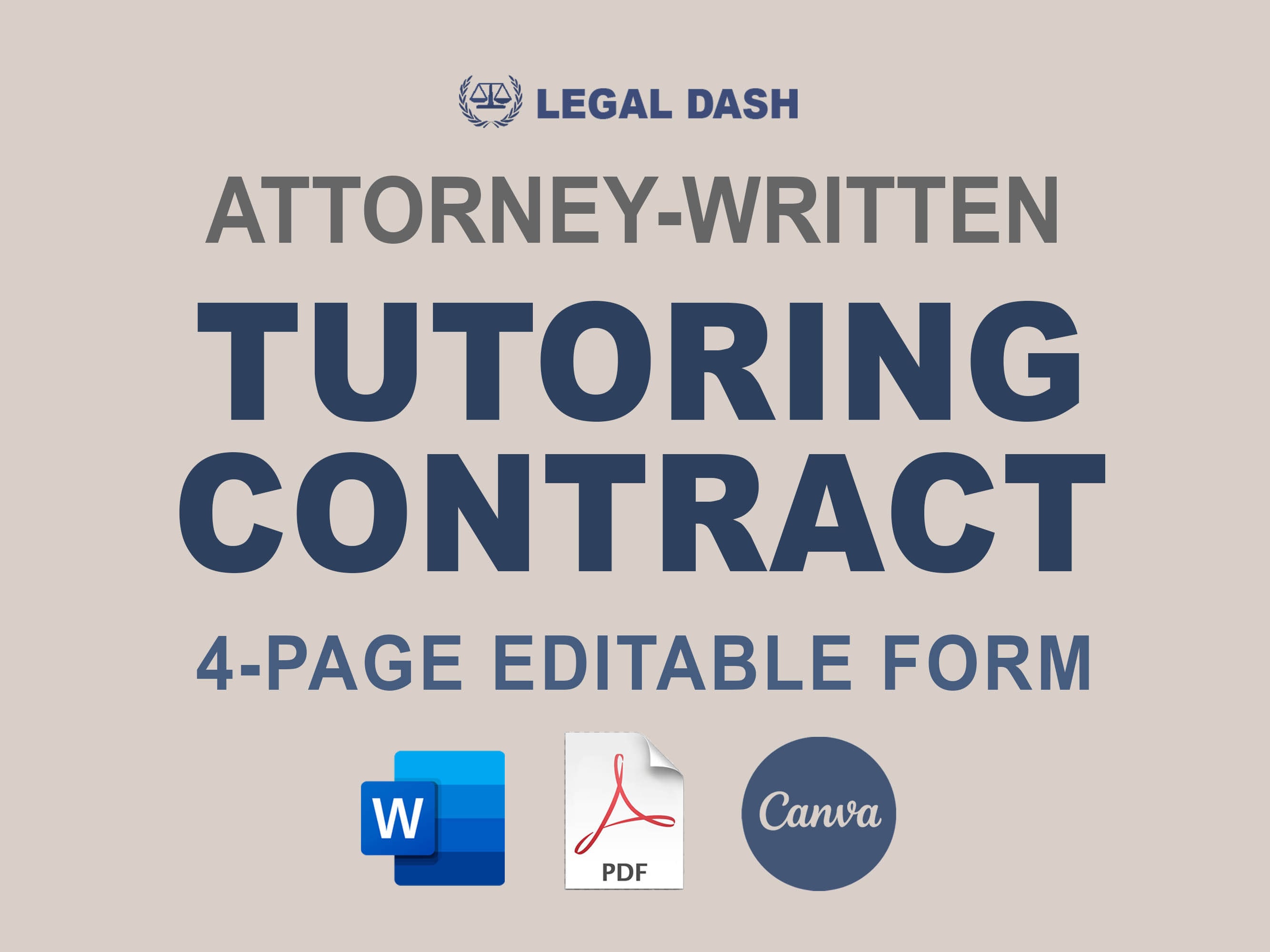 Tutoring Contract Template | Attorney-written Editable Instant Download ...