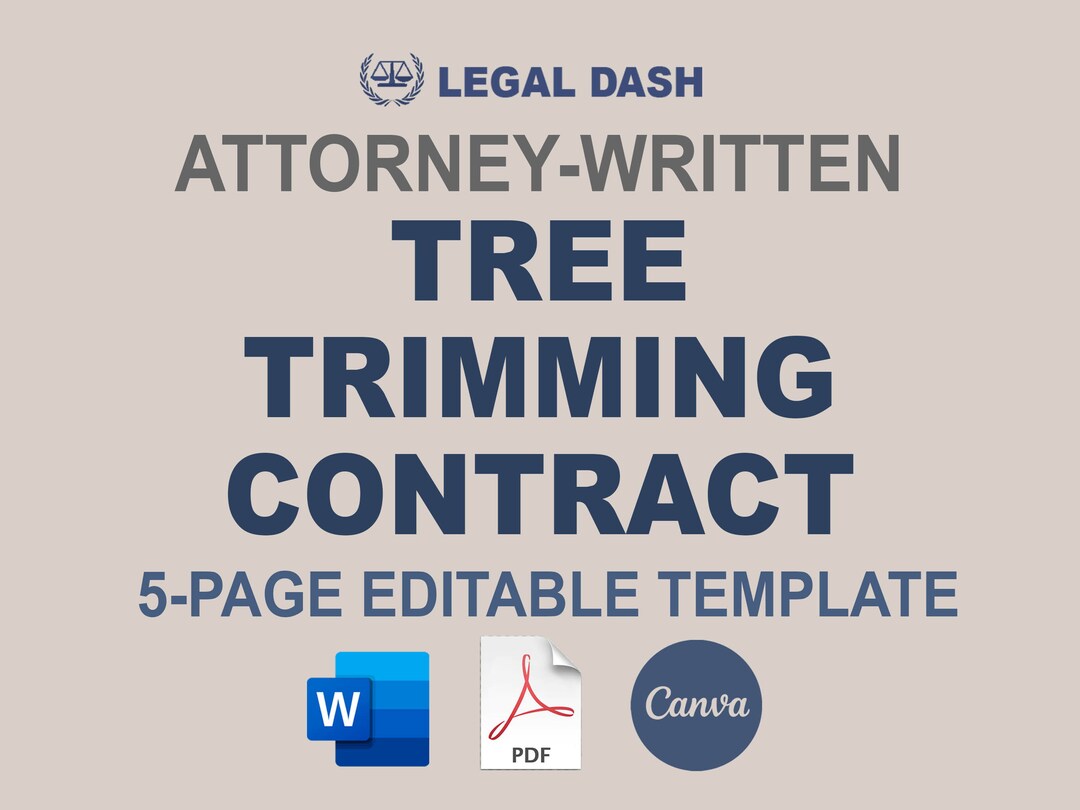 Attorney-written Tree Trimming Contract Template: Editable Agreement ...