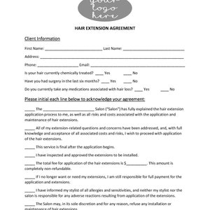 Hair Extension Client Contract: Attorney-written Agreement (editable ...