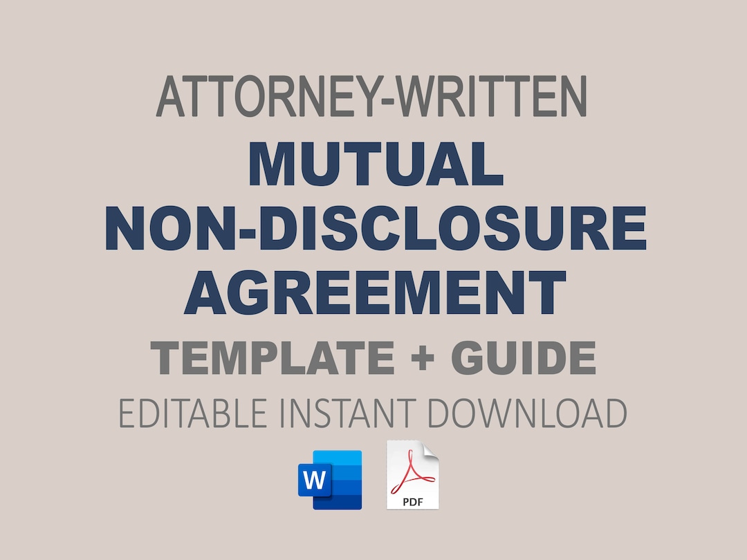 Mutual Non-disclosure Agreement Template | Editable Instant Download ...