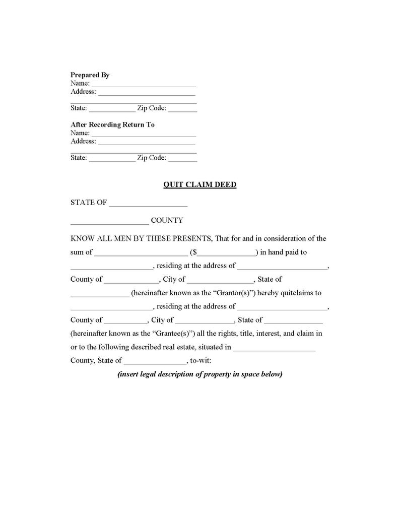 Attorney-drafted Quitclaim Deed Form With Instructions (editable PDF ...