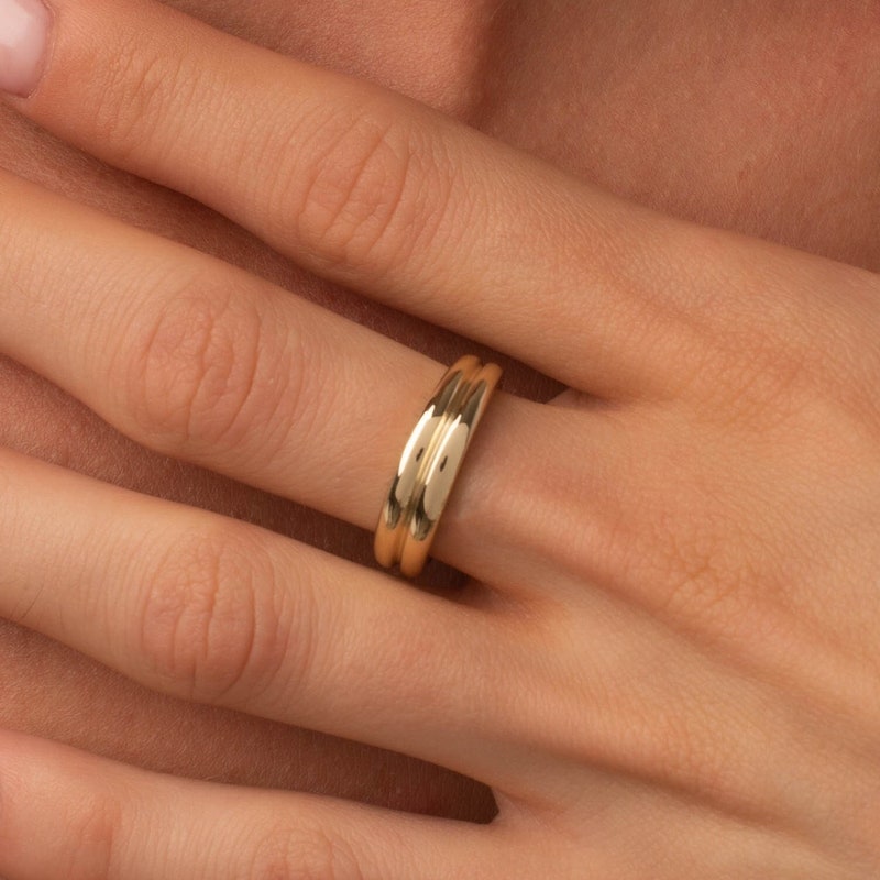 Double Band Ring - Etsy