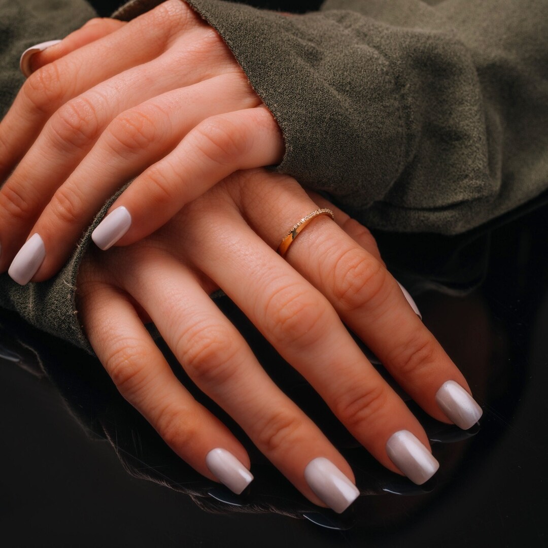 14k Solid Gold Mobius Wedding Band | Dainty Infinity Ring | Half ...