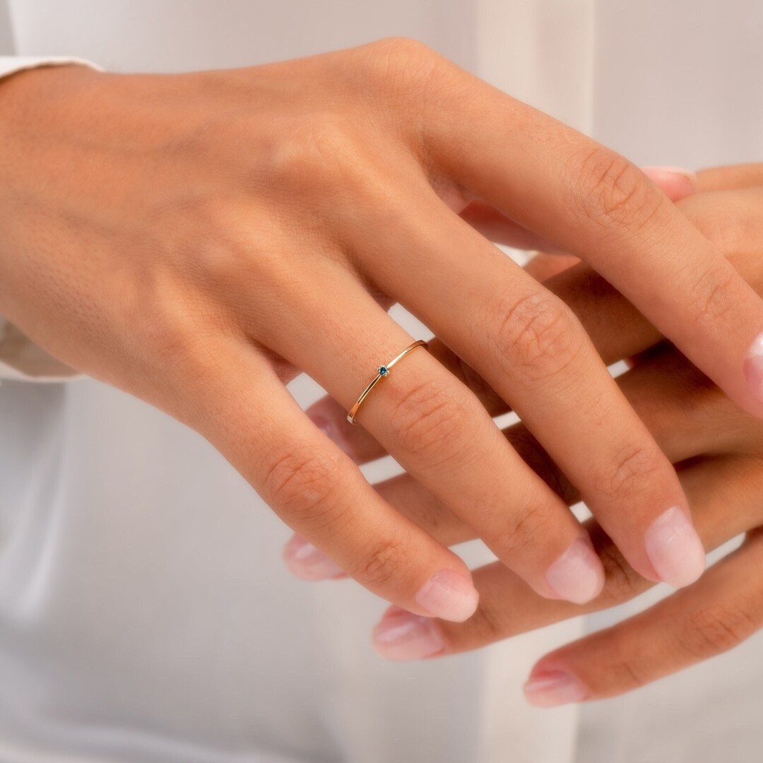 14k Solid Gold One Stone Ring | Engagement Ring | Cubic Zirconia Ring ...