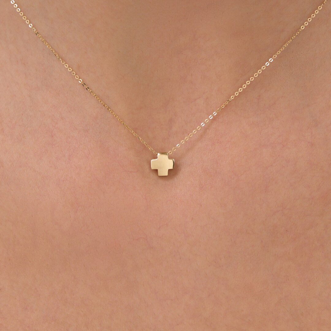 14k Gold Cross Necklace | Protection Necklace | Crucifix Pendant ...