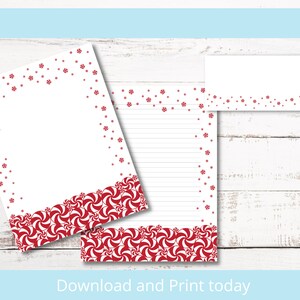 Christmas Holiday Printable Stationery Set Peppermint Candy Download ...