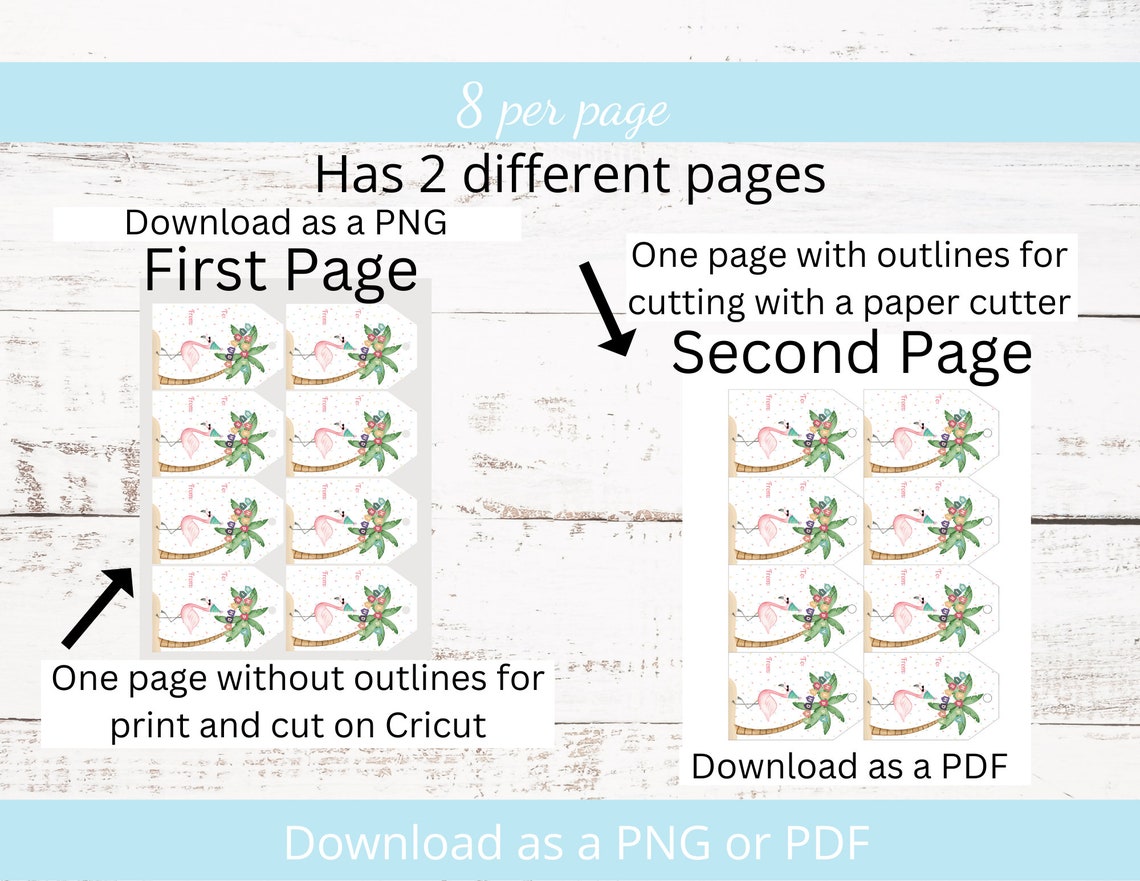 Printable Flamingo Birthday Gift Tags Instant Download - Etsy