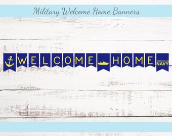 Navy Welcome Home Banner - Etsy