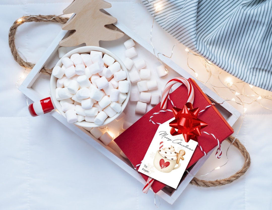 Christmas Gift Tags Printable Hot Cocoa Holiday Tag Instant Download ...