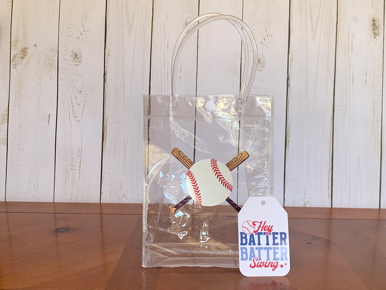 Party Favor Bags With Handle Clear Baseball Favor Bags for Team Thank ...