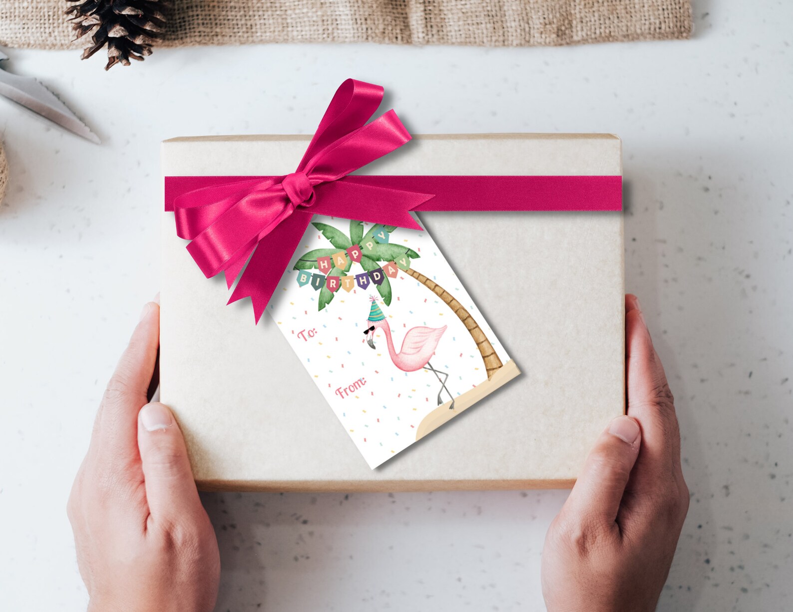 Printable Flamingo Birthday Gift Tags Instant Download - Etsy