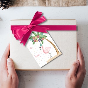 Printable Flamingo Birthday Gift Tags Instant Download - Etsy