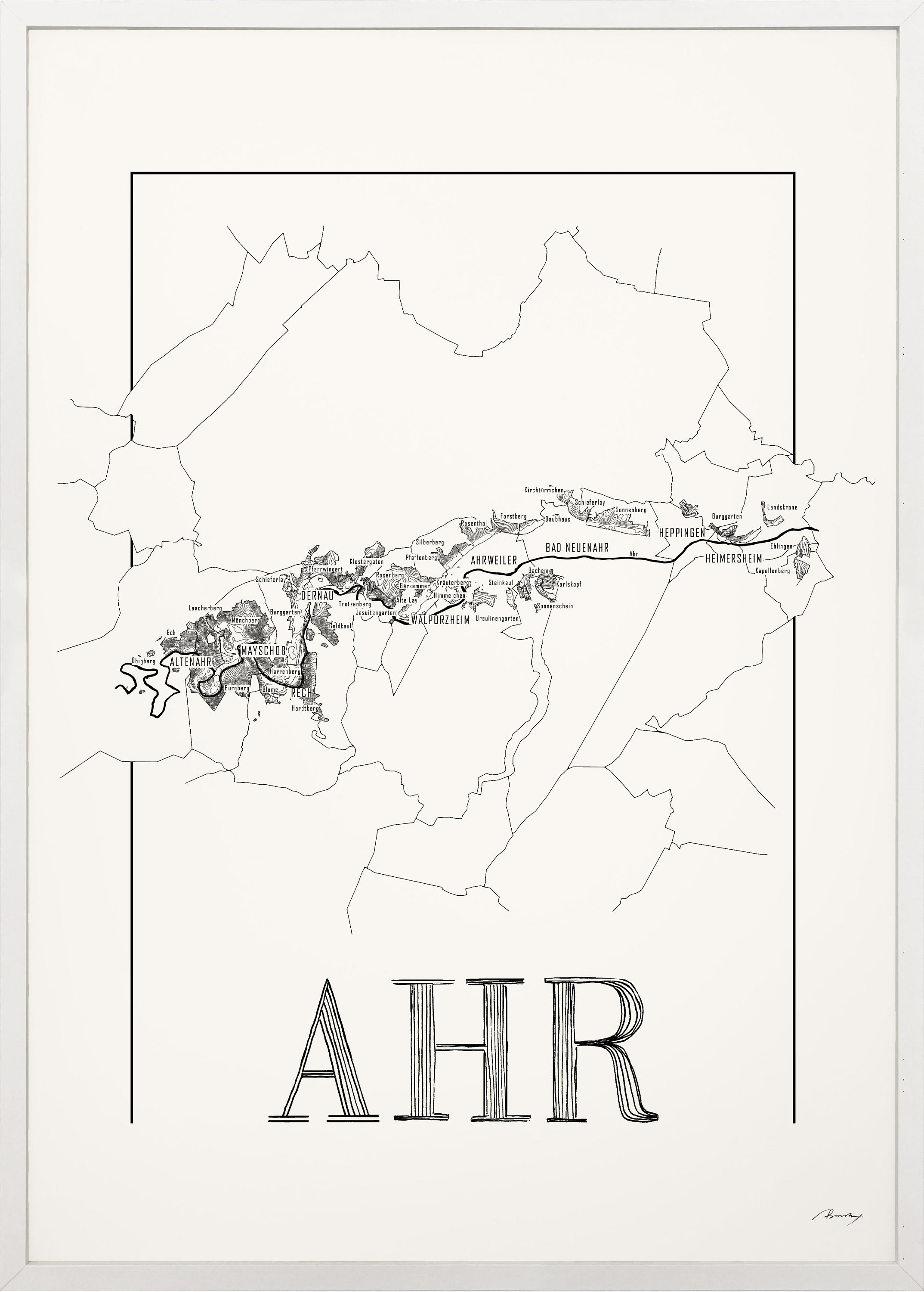 Wine Map of Ahr, Ahr Wine Region Map - Etsy
