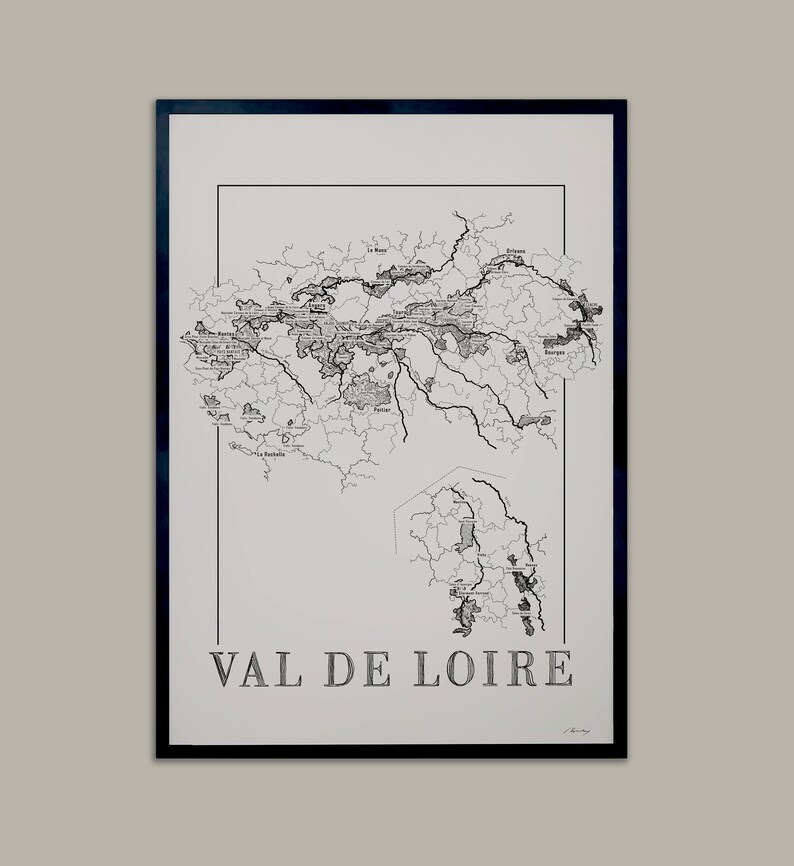 Wine Map of Loire Valley Loire Valley Wine Region Map - Etsy