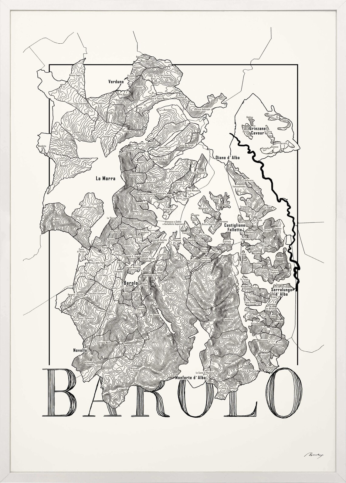 Wine Map of Barolo, Barolo Wine Region Map - Etsy