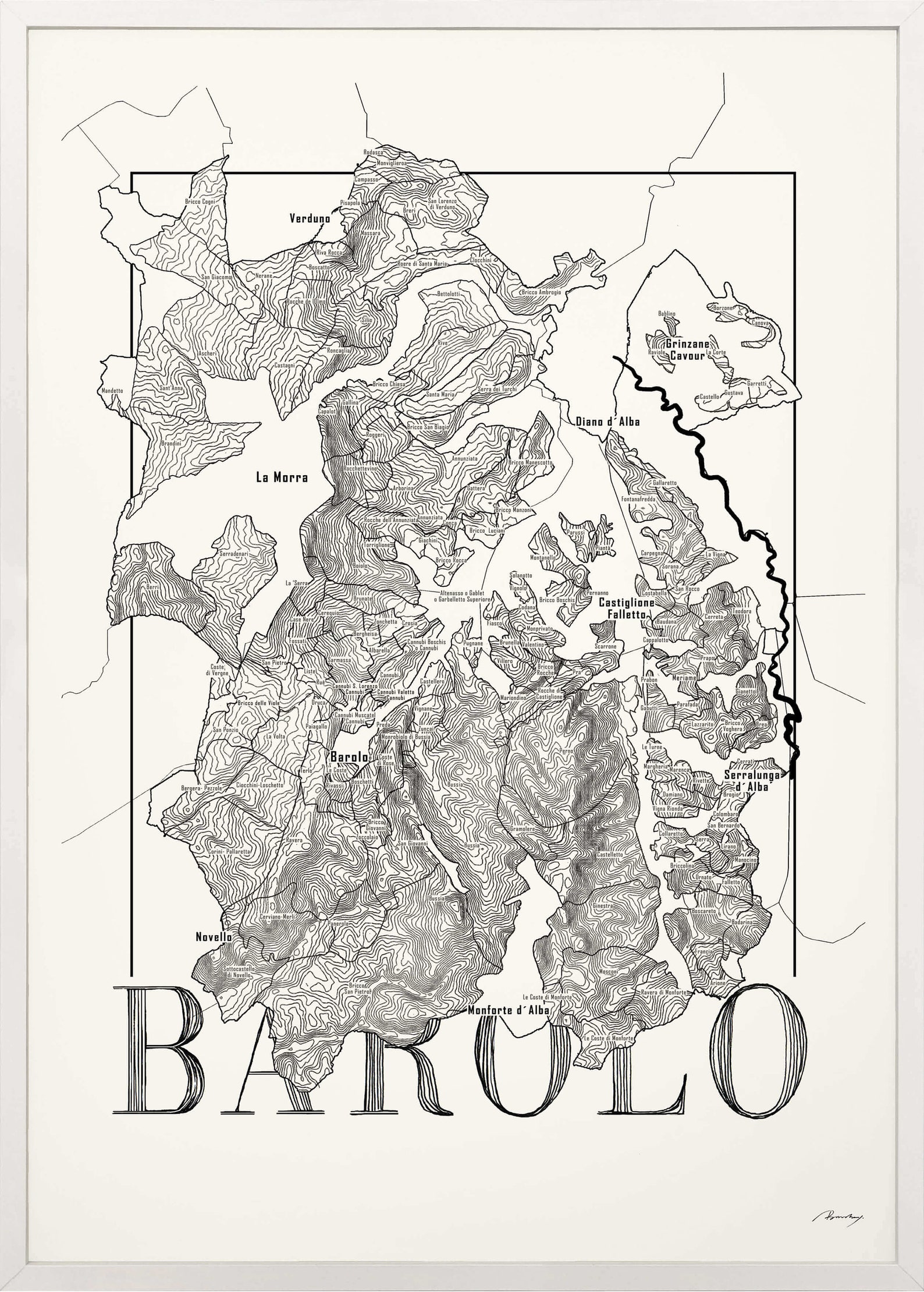 Wine Map of Barolo, Barolo Wine Region Map - Etsy