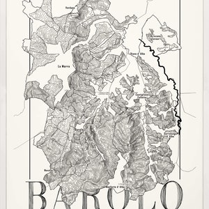 Wine Map of Barolo, Barolo Wine Region Map - Etsy