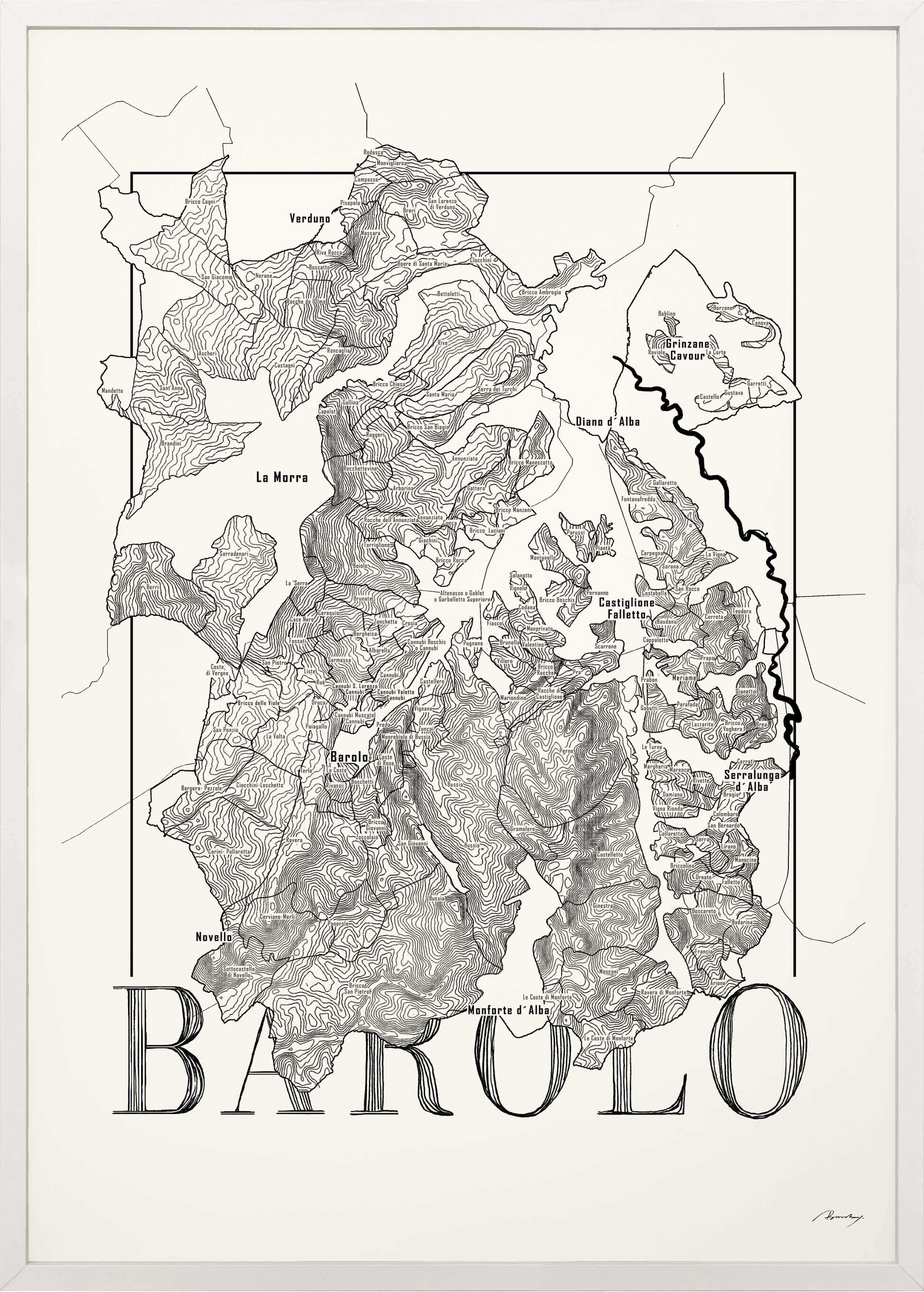 Wine Map of Barolo, Barolo Wine Region Map - Etsy