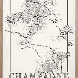 Wine Map of Champagne, Champagne Wine Region Map - Etsy