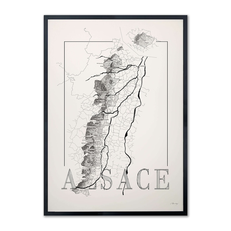 Wine Map of Alsace, Alsace Wine Region Map - Etsy