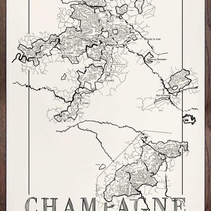 Wine Map of Champagne, Champagne Wine Region Map - Etsy