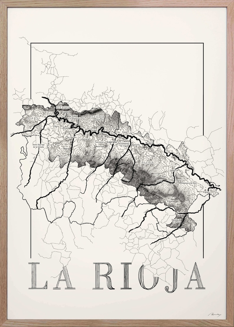 Wine Map of Rioja, Rioja Wine Region Map - Etsy