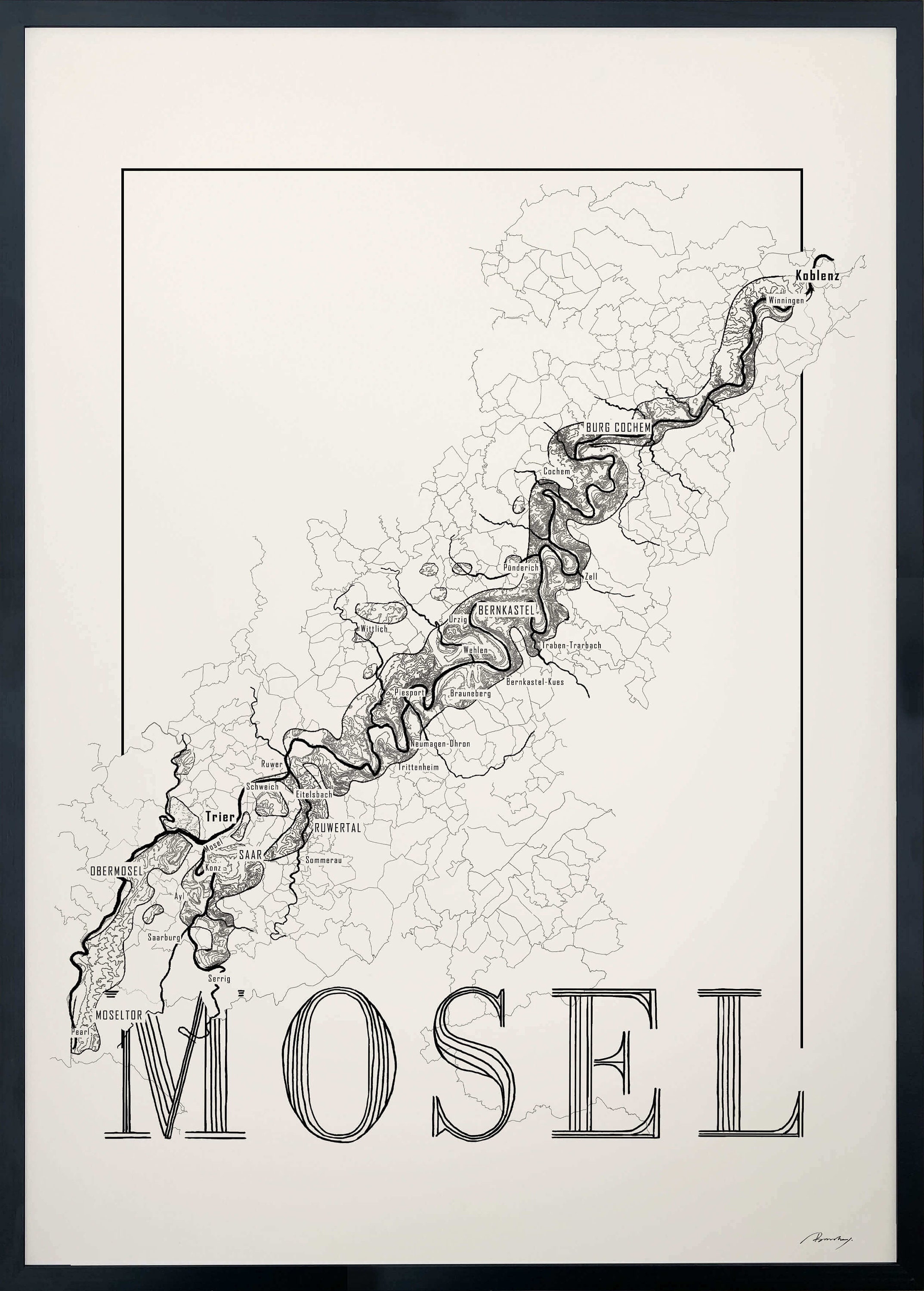 Wine Map of Mosel, Mosel Wine Region Map - Etsy