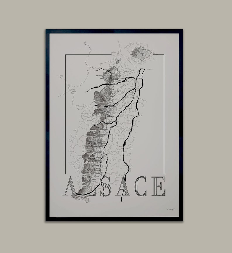 Wine Map of Alsace Alsace Wine Region Map - Etsy