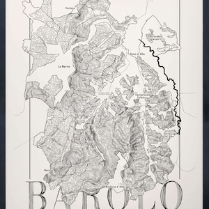 Wine Map of Barolo, Barolo Wine Region Map - Etsy